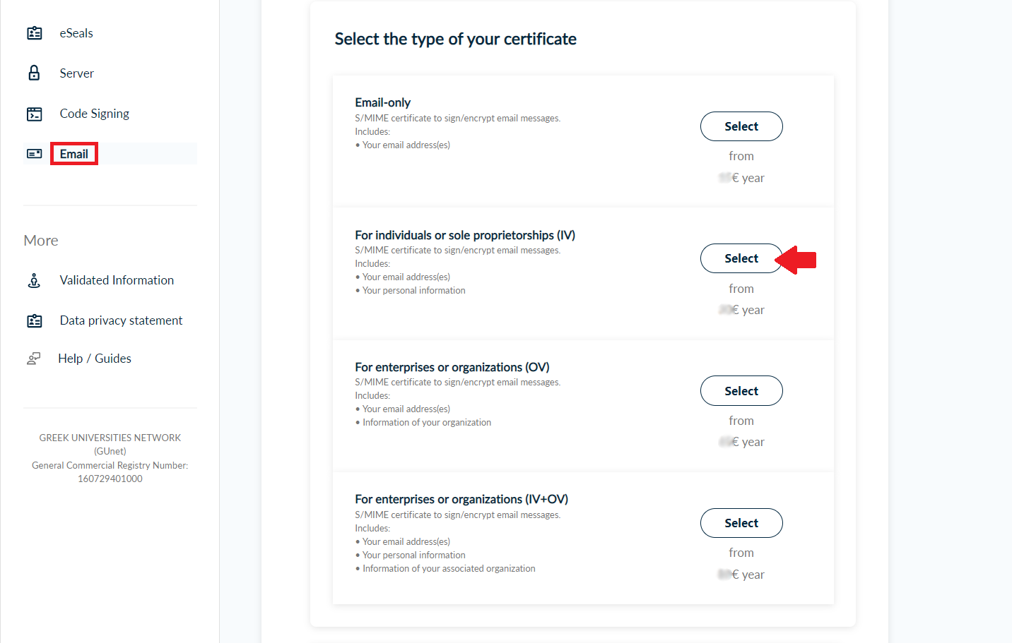 Request for individuals or sole proprietorships (IV) | HARICA - Guides