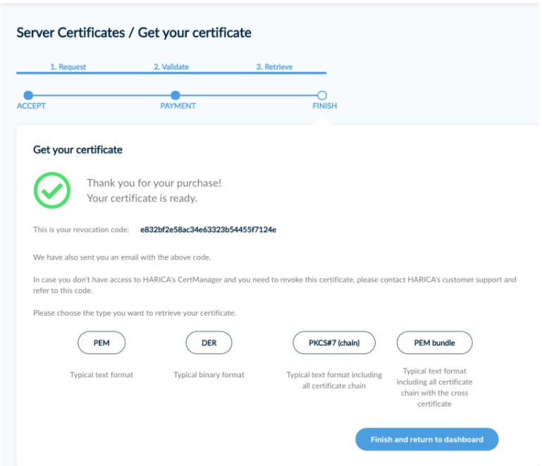 Request for Domain Validated (DV) | HARICA - Guides
