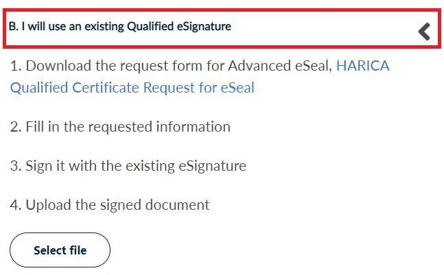 Remote eSeal request | HARICA - Guides